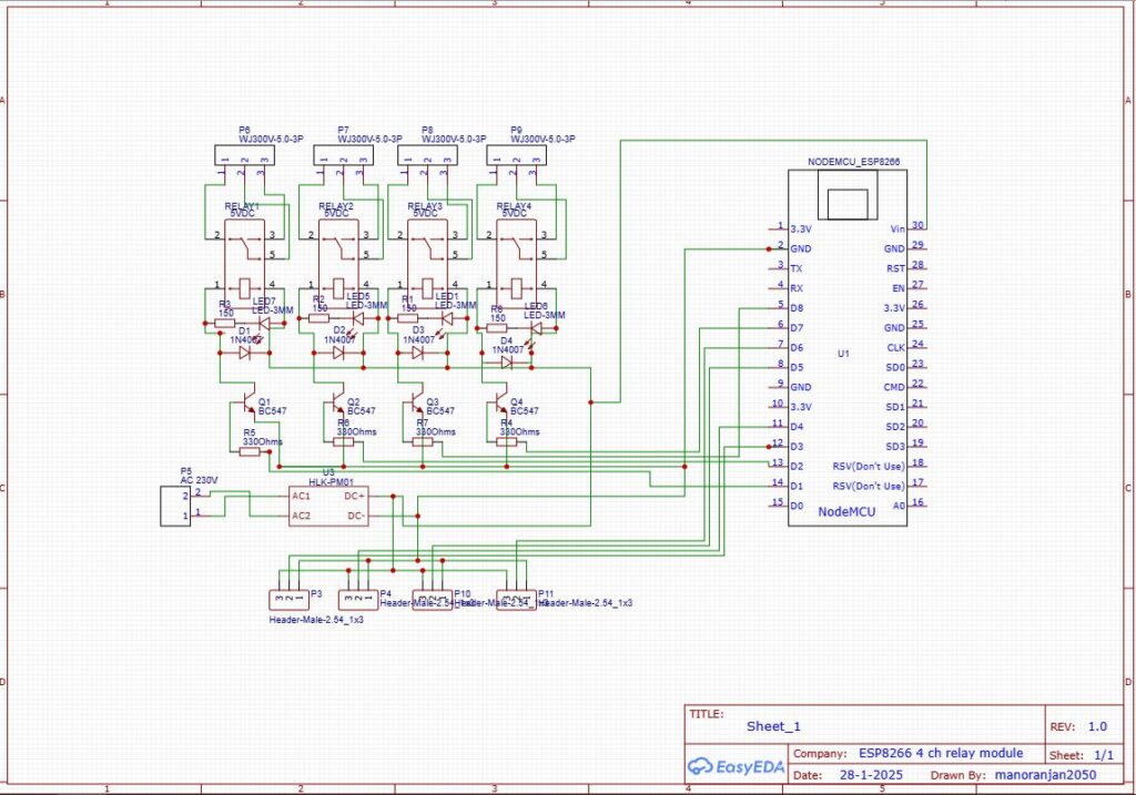 ESP8266 4-Relay IoT Control with Arduino Cloud & Push Buttons - ElectroIoT
