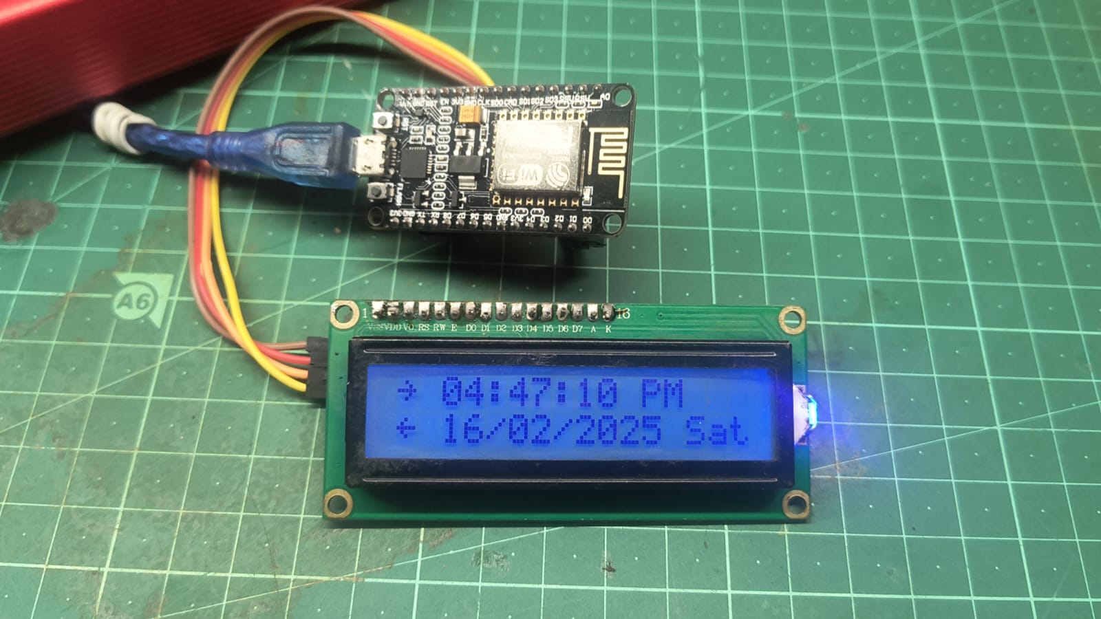 Esp8266 Ntp Clock With 16x2 I2c Lcd Display Electroiot 8213